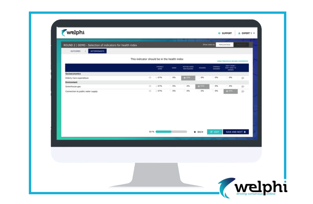 Welphi as tool to inform the shape of value functions– 2nd step in the process of an index ...